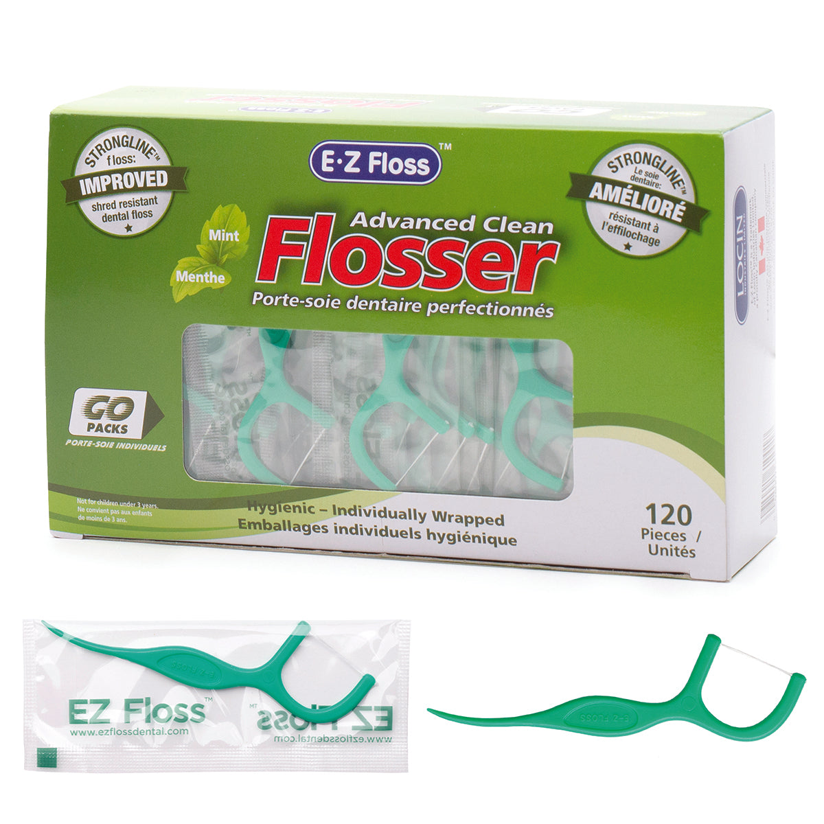 E-Z Floss GO Packs - 10x120 count box - Mint Flavour Floss Picks – EZ ...
